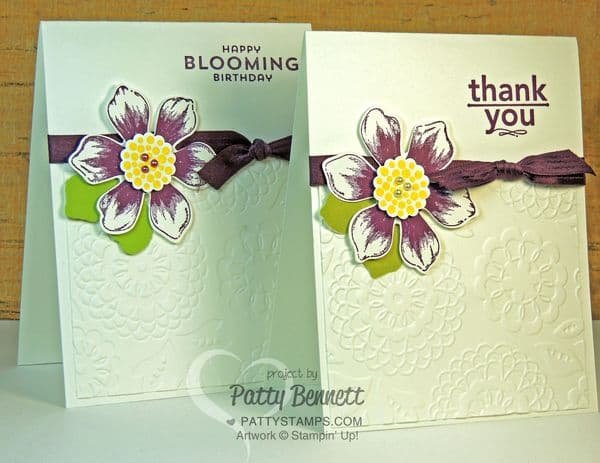 Beautiful Bunch Flower Stamp with Lovely Lace Embossing Folder - Patty ...