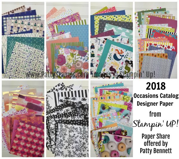 Close Up Look at 2018 Occasions catalog Designer Paper Video - Patty Stamps