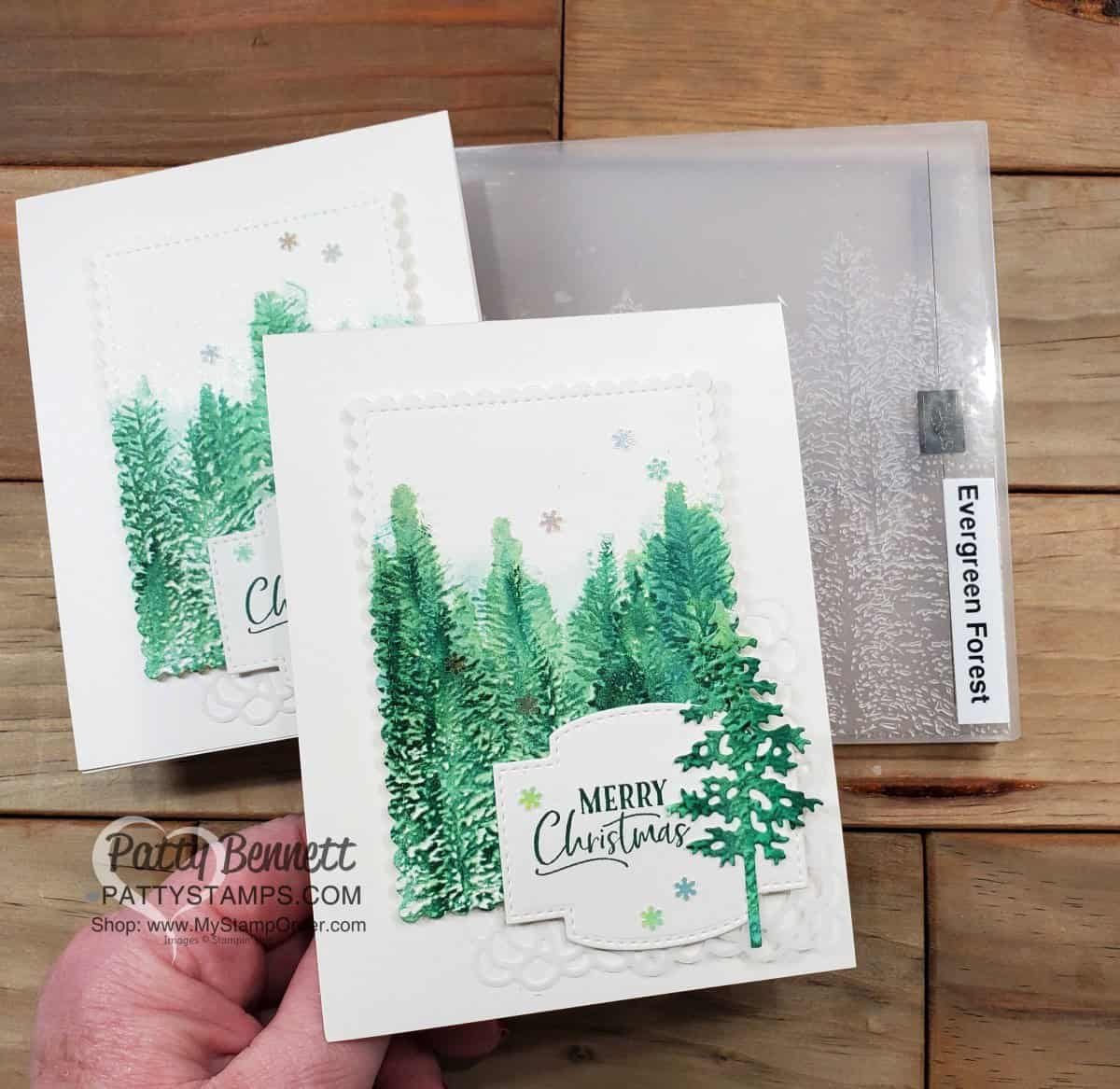 Evergreen Forest Embossing Folder Watercolor Tutorial - Patty Stamps