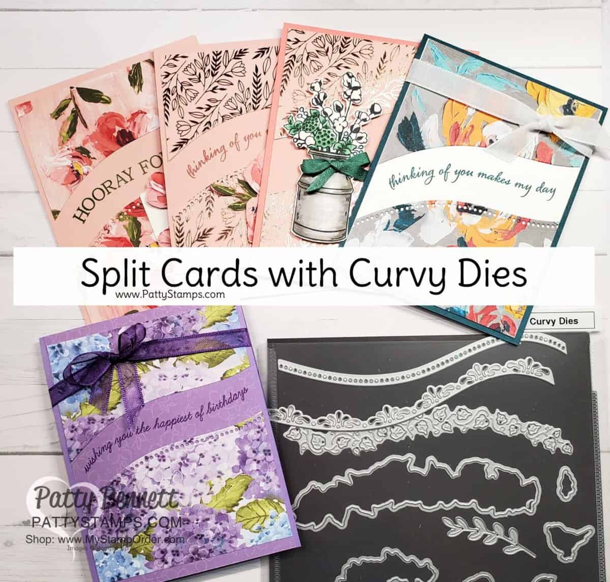 Split Cards with Quite Curvy Bundle - Patty Stamps
