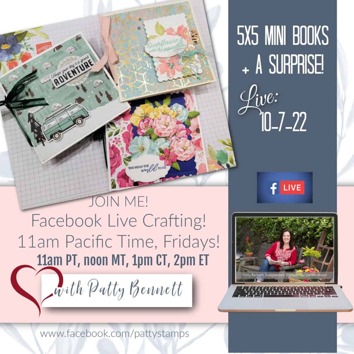 I'm Back! 5x5 Mini Books on my Live Today! - Patty Stamps