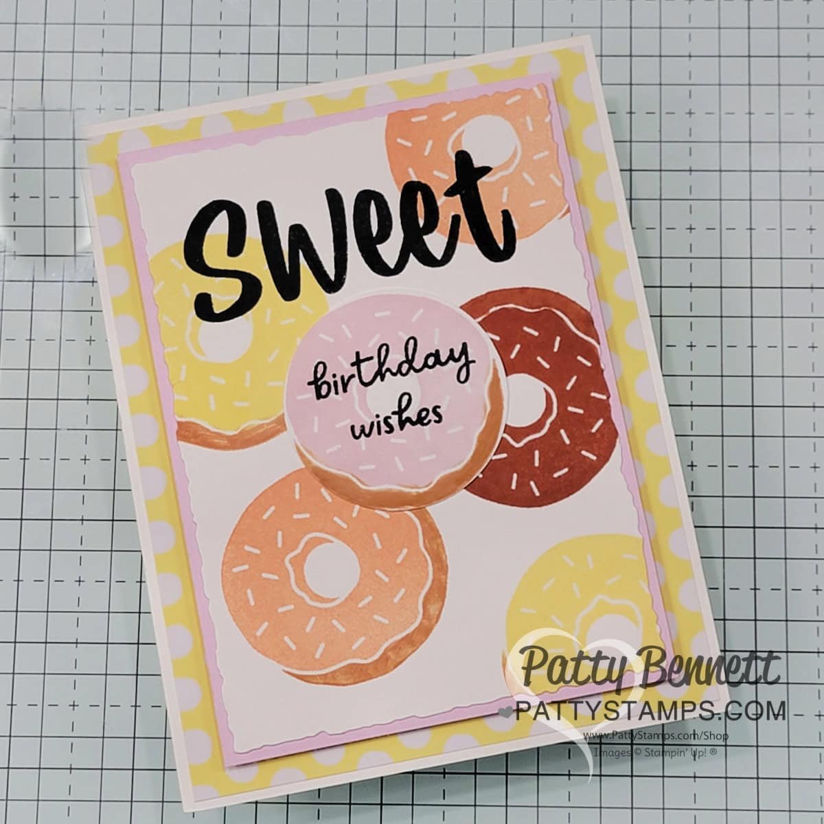 Sweet Carnival Treats donut Birthday Card - Patty Stamps