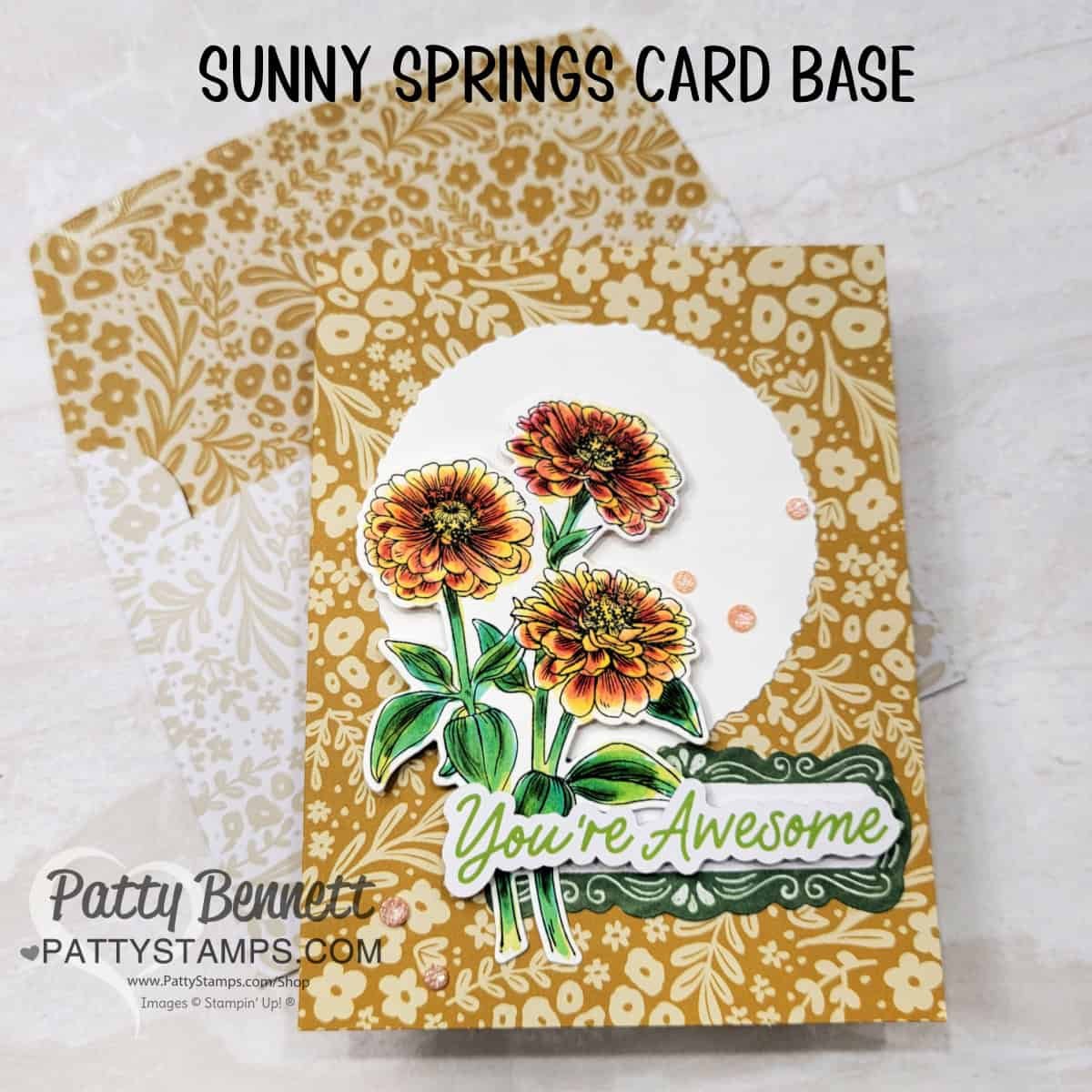 Zinnia Card that looks like a Mum to me! - Patty Stamps