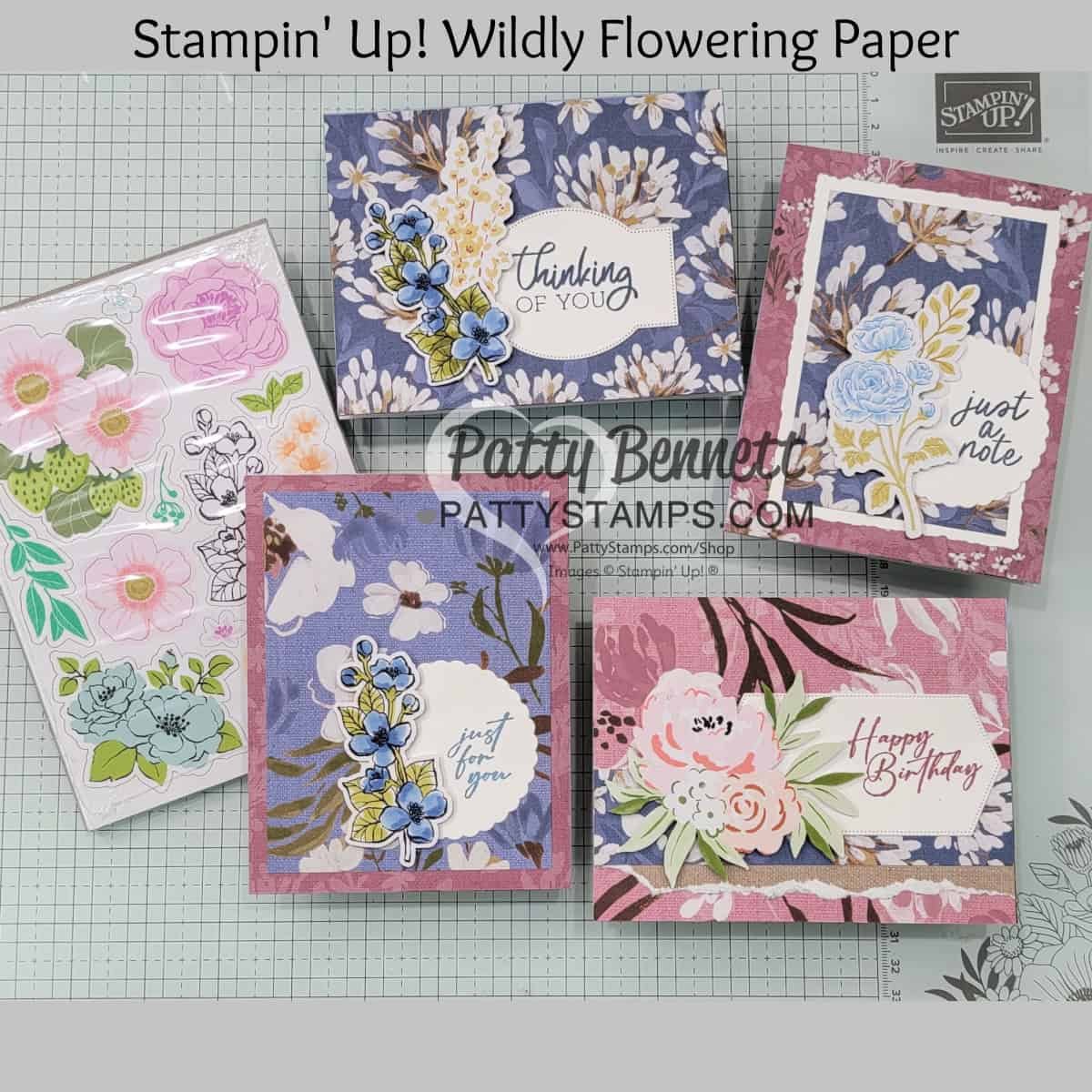 Wildly Flowering Simple Layered Cards - Patty Stamps