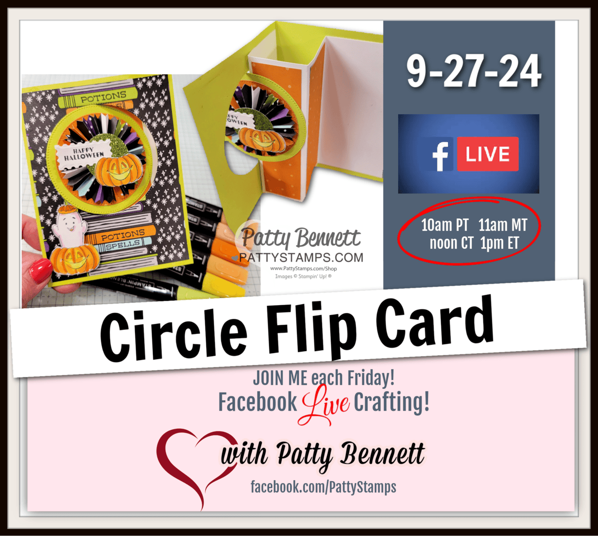 An amazing Circle Flip Fun Fold Card: Video - Patty Stamps