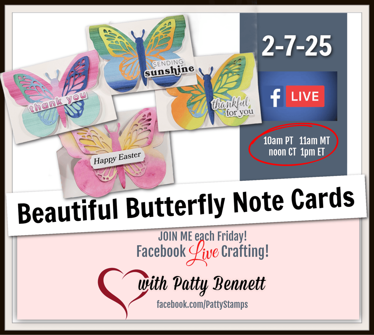 Super Simple Butterfly Note Cards - Patty Stamps