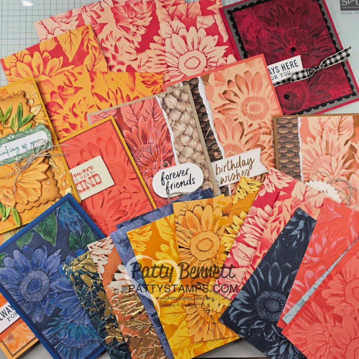 Sunflower Embossing Folder Card Ideas